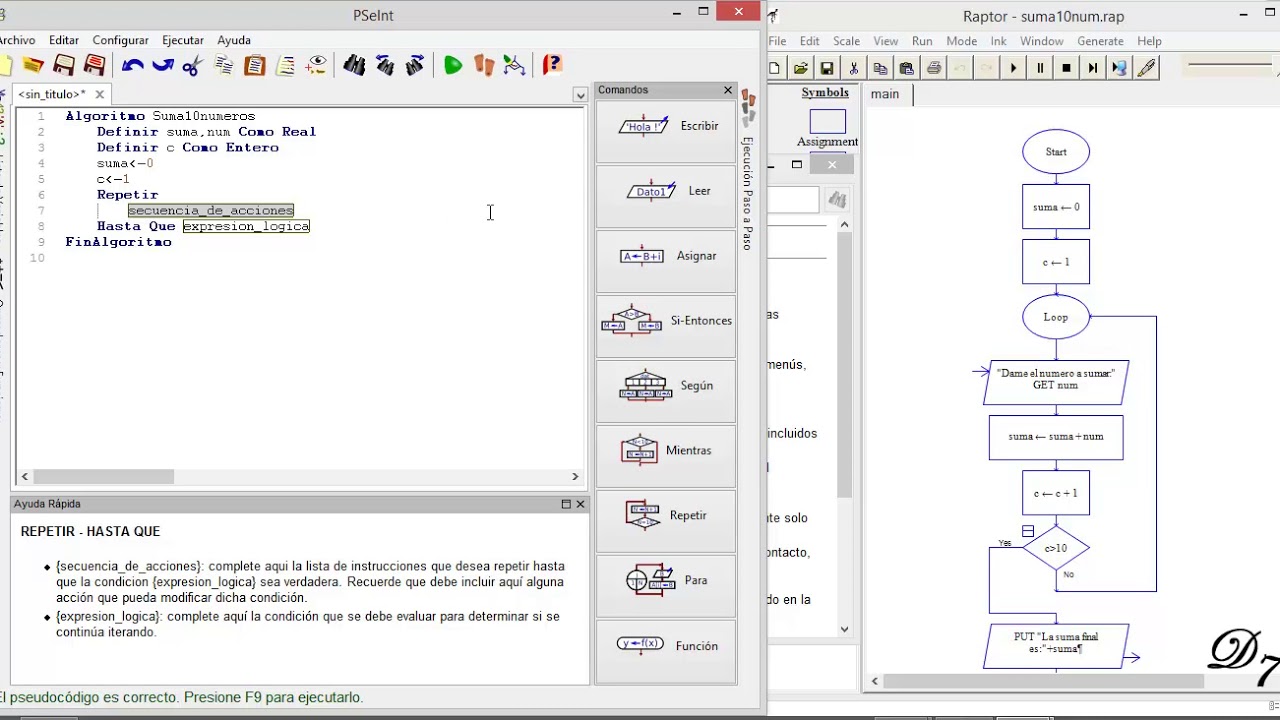 Ciclo Repeat en Pseint - YouTube