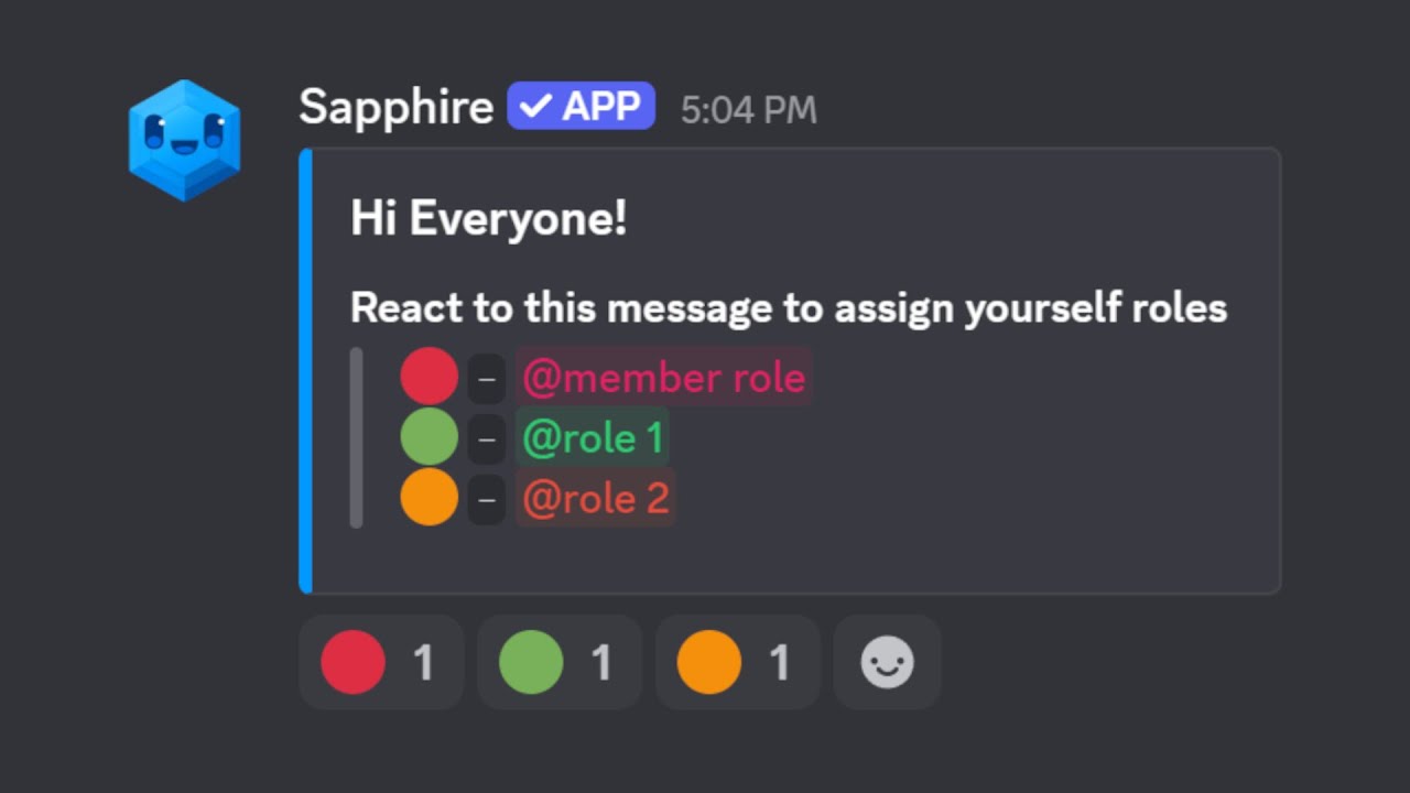 How to Setup Reaction Roles With Sapphire Bot - YouTube