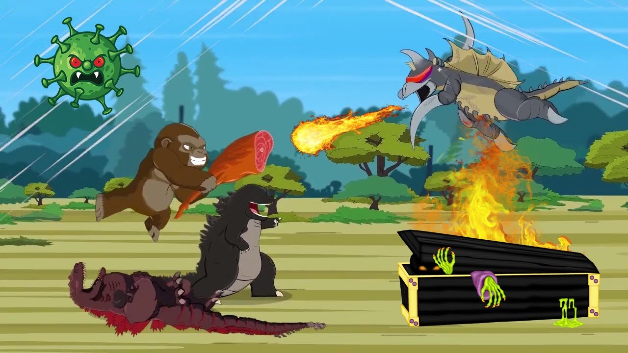 KONG vs. Gigan Rex 2022 - King of the Monsters Godzilla Cartoon ...