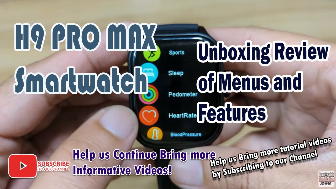 H9 Pro Max Smartwatch - Unboxing Review of Menus and Features - YouTube