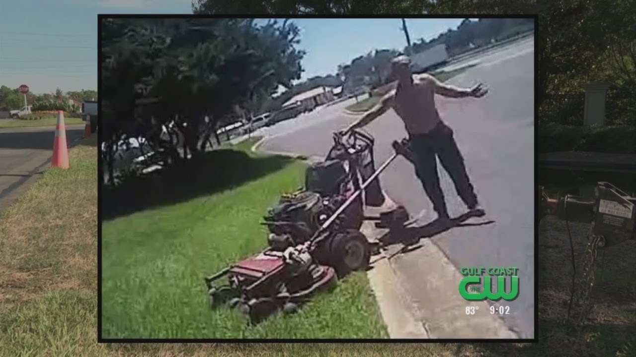 Man arrested for assaulting construction crew with weed wacker - YouTube