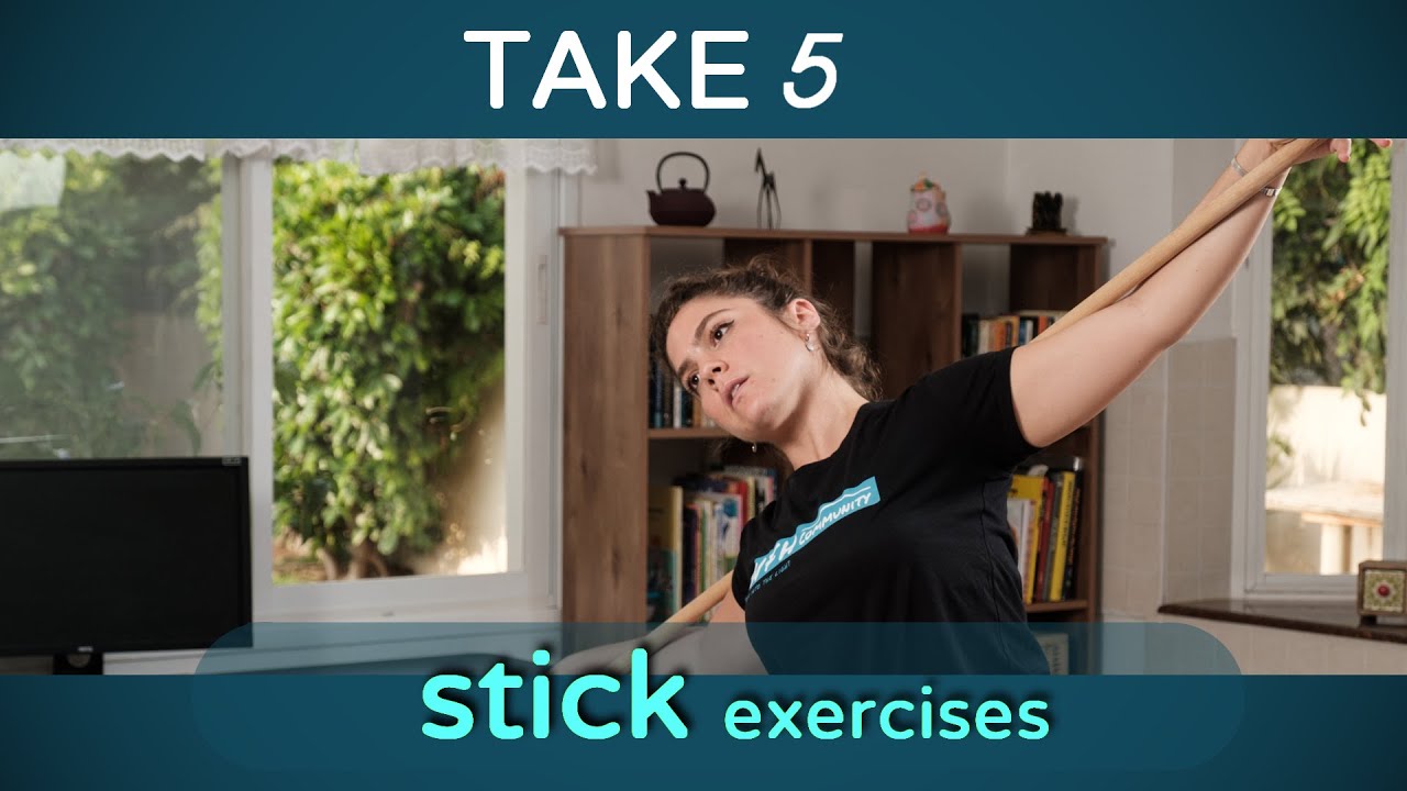 deskercise correct posture with stick exercises. Prevent pain with easy ...