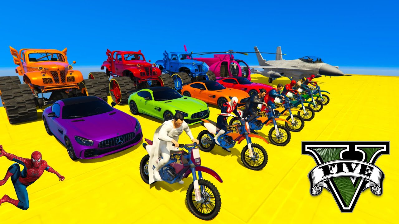GTA V New Epic Ramp On Cars, Super Cars, Fighter Jets, Monster Trucks ...