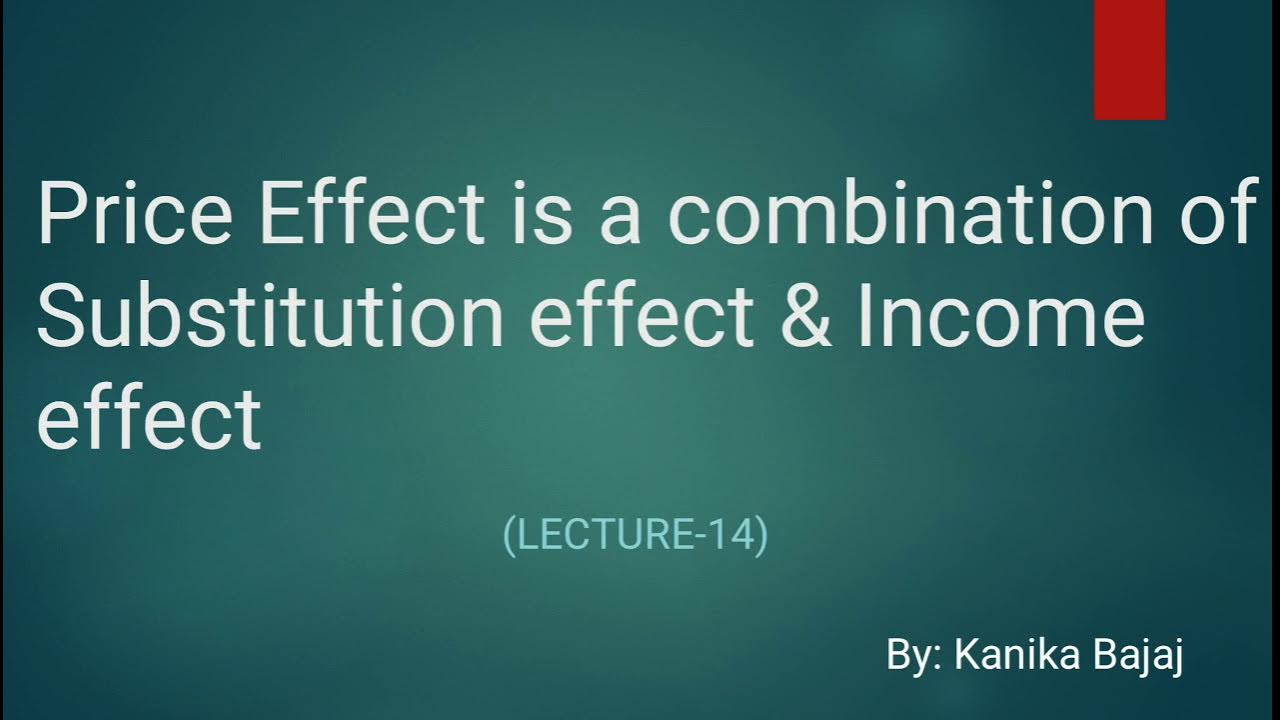 Price effect is a Combination of Substitution effect & Income effect ...