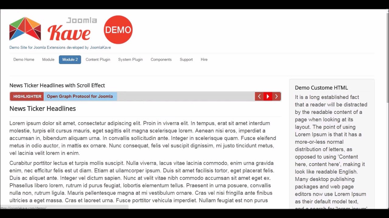 News Ticker Headline Module for Joomla - YouTube