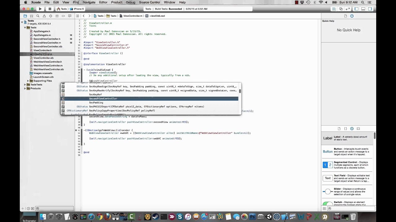 How to access a method or function from one iOS View Controller to ...