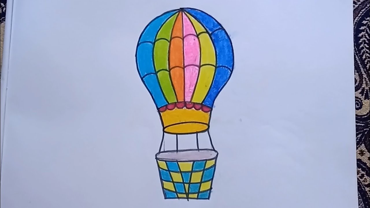 How To Draw A Hot Air Balloon।How To Draw Hot Air Balloon Easy Step By ...