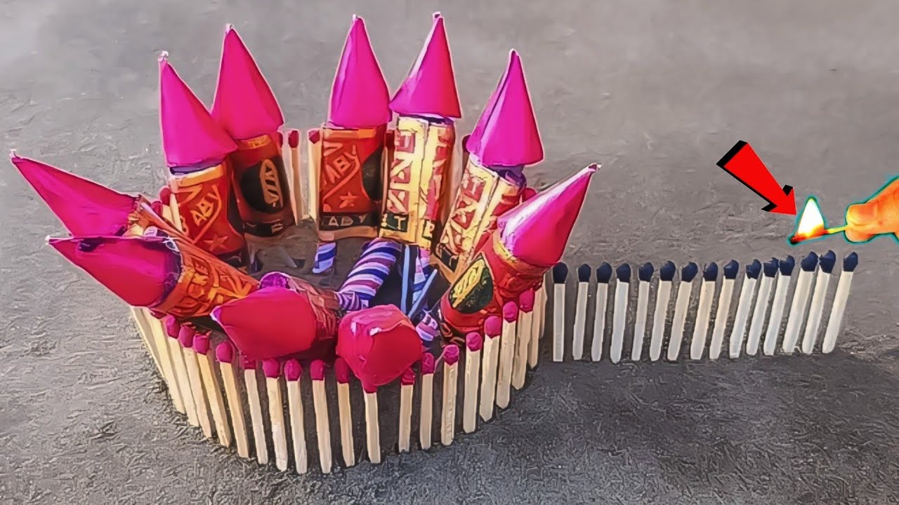 Matchstick Vs Diwali Small Rocket Chain Reaction Domino Amaging ...