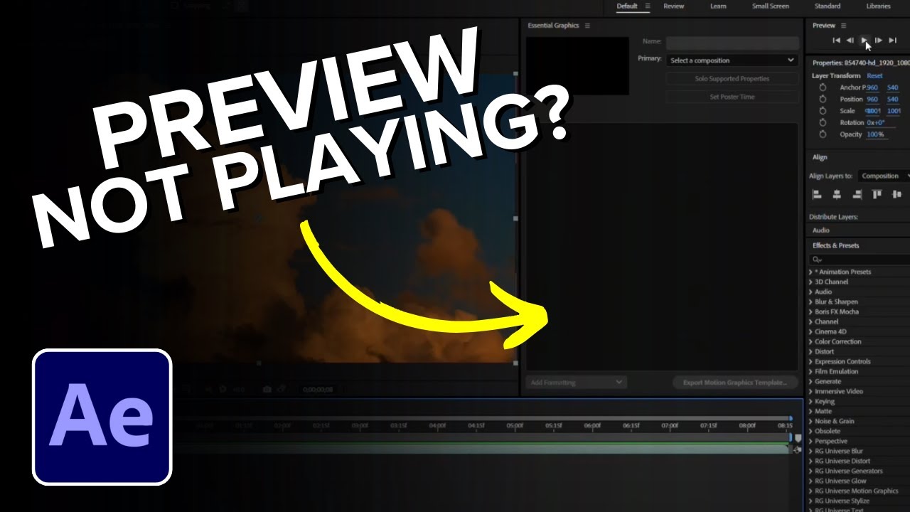 After Effects: Can’t Play Preview? Here’s How to Fix It! - YouTube