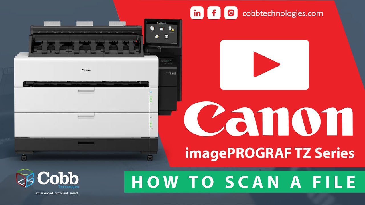 Canon imagePROGRAF TZ Series - How To Scan a File - YouTube