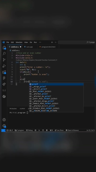 C3c365 C Tutorial Find Given Number Is Even Or Odd Coding Cprogramming Programminginc 
