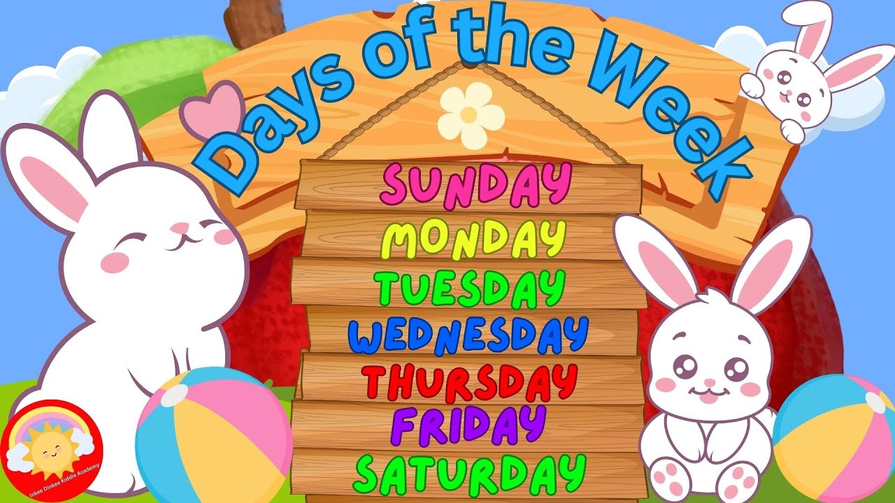 Days of the Week for kids, nursery & kindergarten ...