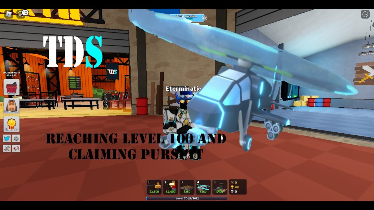 Reaching level 100 in tds and getting pursuit - YouTube