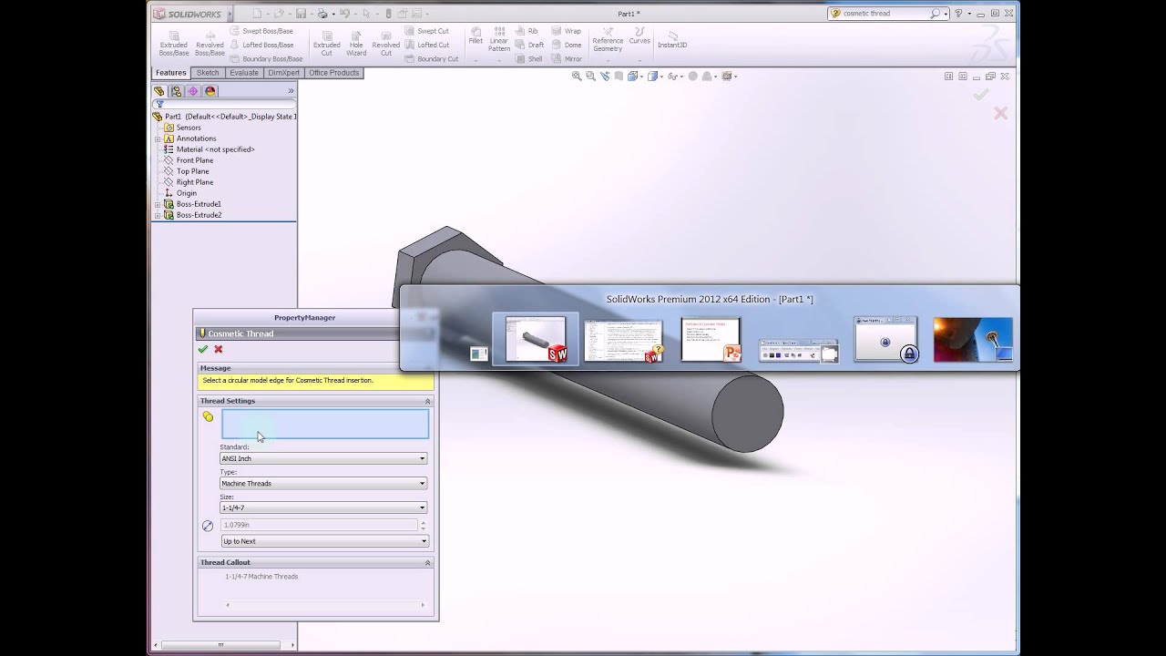 SolidWorks 2011 Axle - YouTube