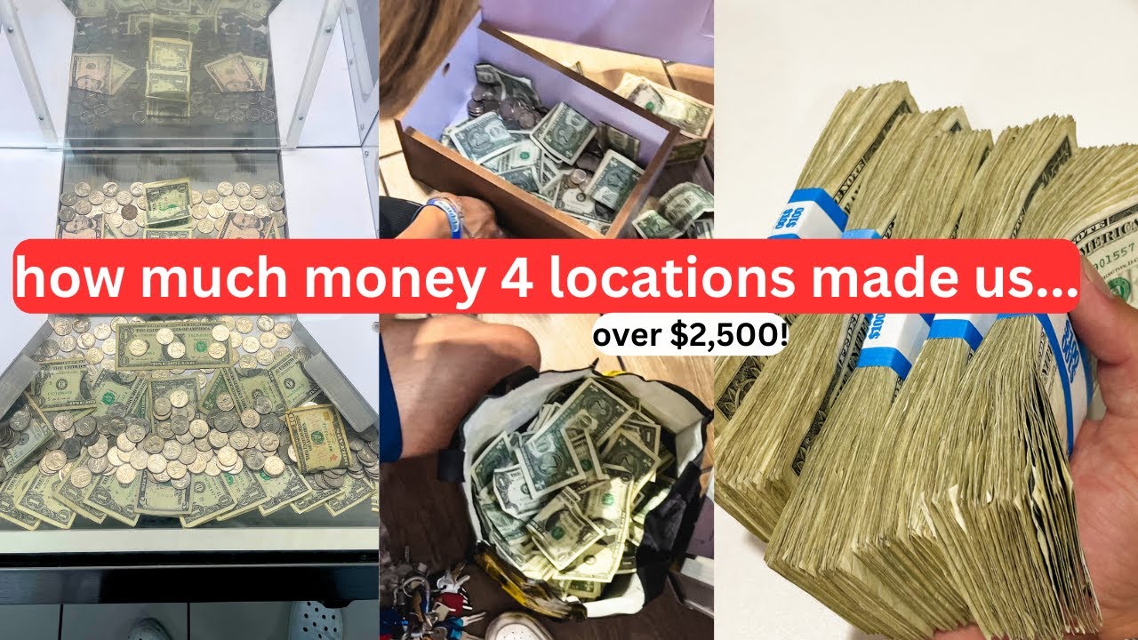 collecting HUGE money from our arcade games on route - YouTube