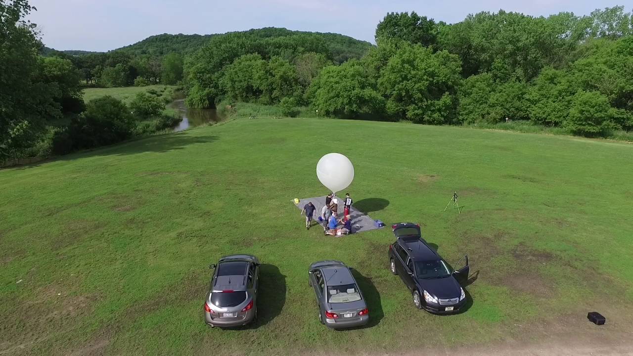 Wisconsin HAB - Launch #4 - Setup and Launch - Drone - YouTube