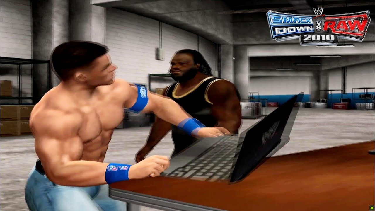 WWE Smackdown Vs Raw 2010 Gameplay- John Cena vs Mark Henry- Backstage ...