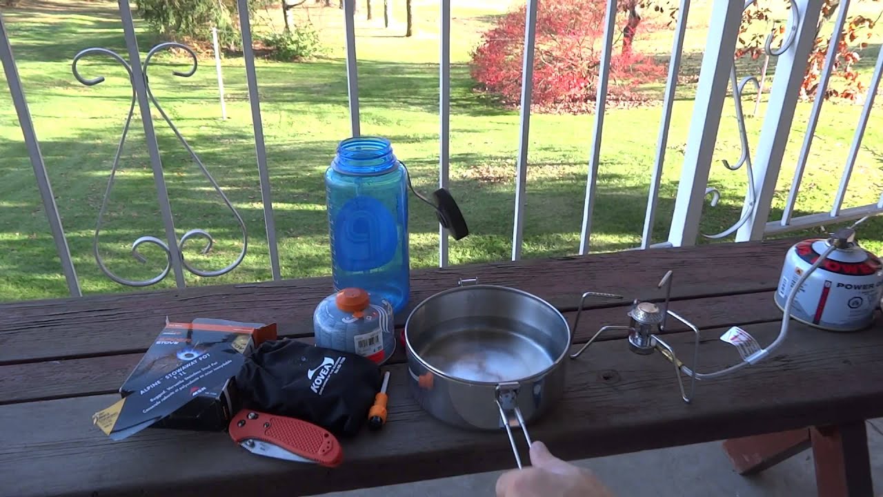 Kovea Spider stove and MSR Alpine StowAway 1.1L pot - YouTube