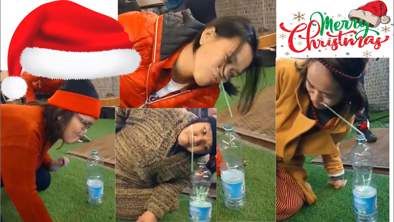Game : Shoot the Straw using your nose and nguso hahaha || Methuka Flor ...