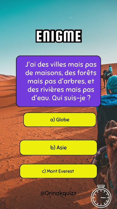 Les énigmes 😳 #quiz #challenge #riddles #quiztime #quizgames #subscribe ...