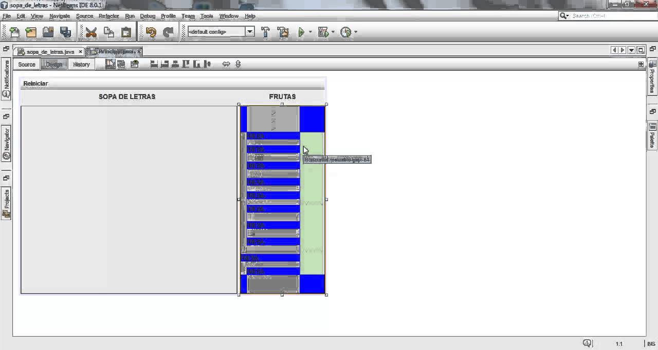 sopa de letras en java netbeans primera parte - YouTube