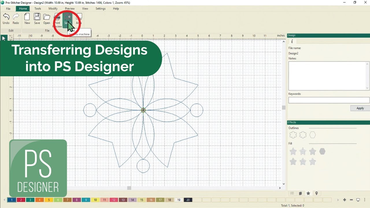 Transferring Designs in Pro-Stitcher Designer - YouTube