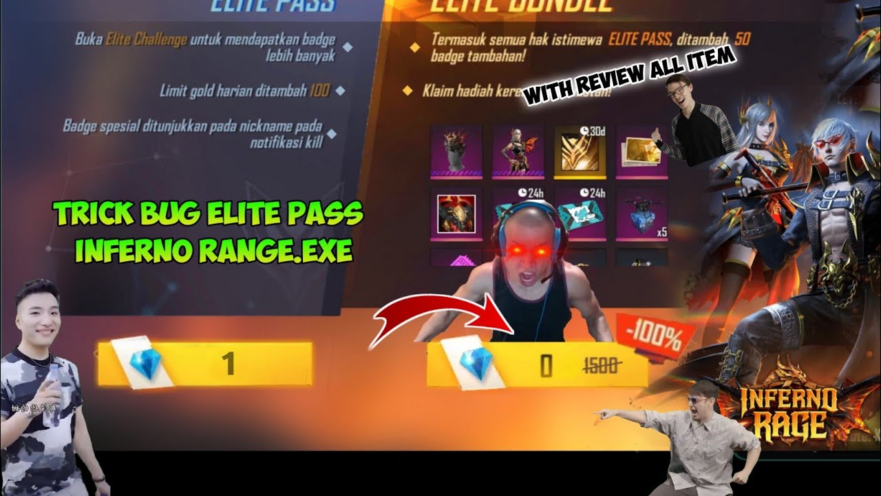 FREE FIRE.EXE - TRICK BUG ELITE PASS INFERNO RAGE.EXE (ff lucu exe ...