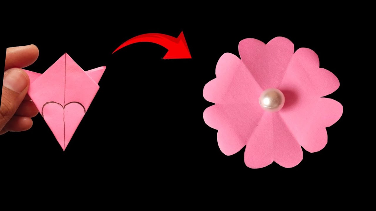 simple flower craft with paper//Paper Craft//DIY//How to make flower at ...