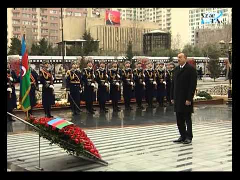 Prezident İlham Əliyev Xocalı abidəsini ziyarət edib