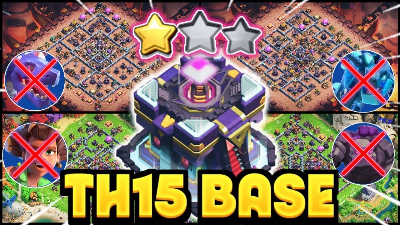 UNBEATABLE TH15 WAR / FARM / HYBRID AND CWL BASE WITH LINKS ||TH15 ANTI ...