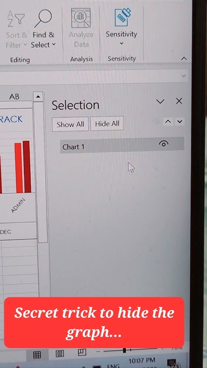 Secretly Hide And Undide Graph Excel Office365 Exceltips Exceltricks Excelformula