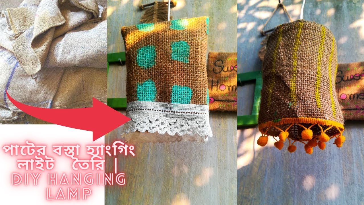 DIY Lampshade | How to make Lamp at home| DIY Hanging lamp/ diy lamp ...