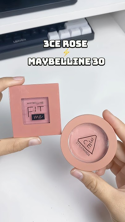 So sánh phấn má hồng 3ce rose beige vs Maybelline màu 30 Fierce 🖤 #makeup #3ce #maybelline - YouTube