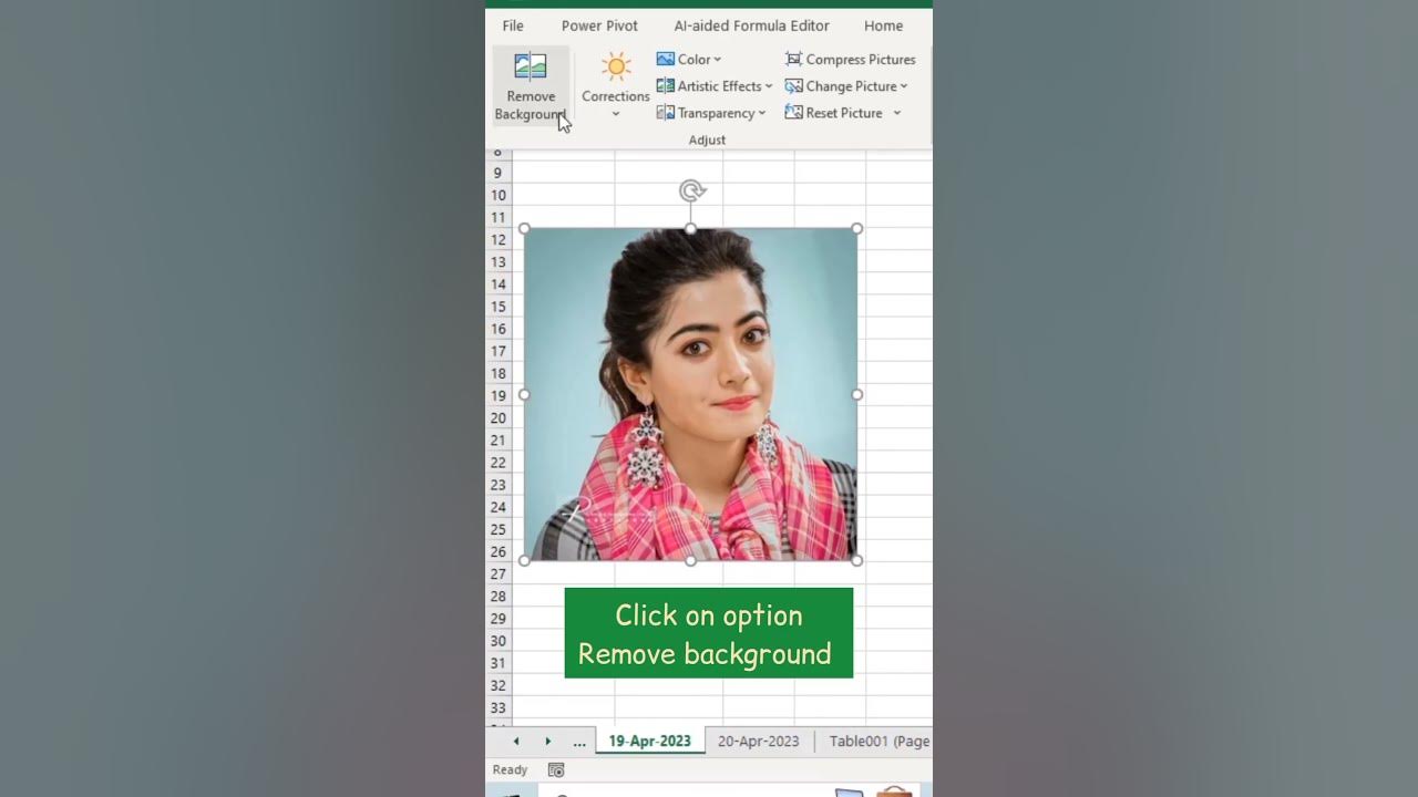 Remove image background in excel #exceltrick #exceltips - YouTube