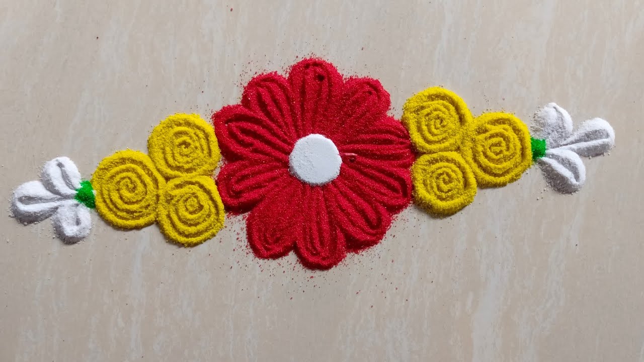 Simple rangoli/Easy rangoli/Beautiful rangoli/small rangoli/colourful ...