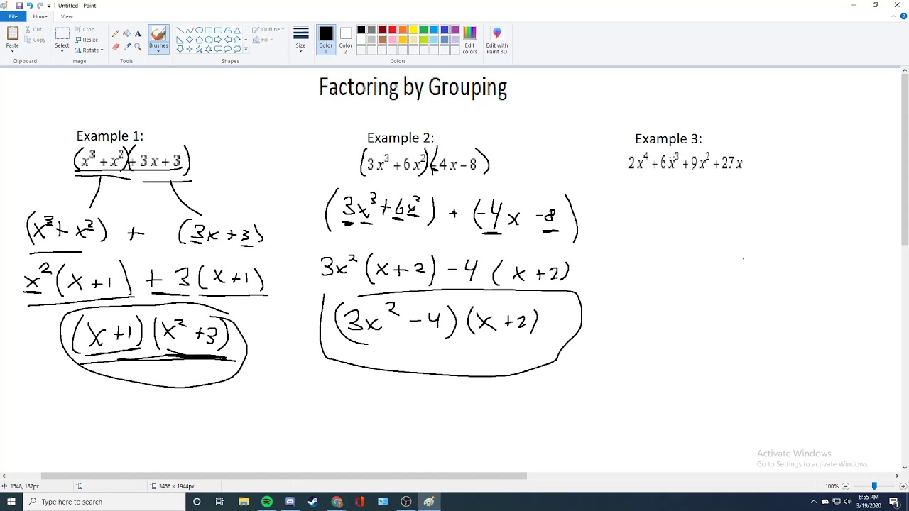 Math 082 6.1 Factoring By Grouping - YouTube
