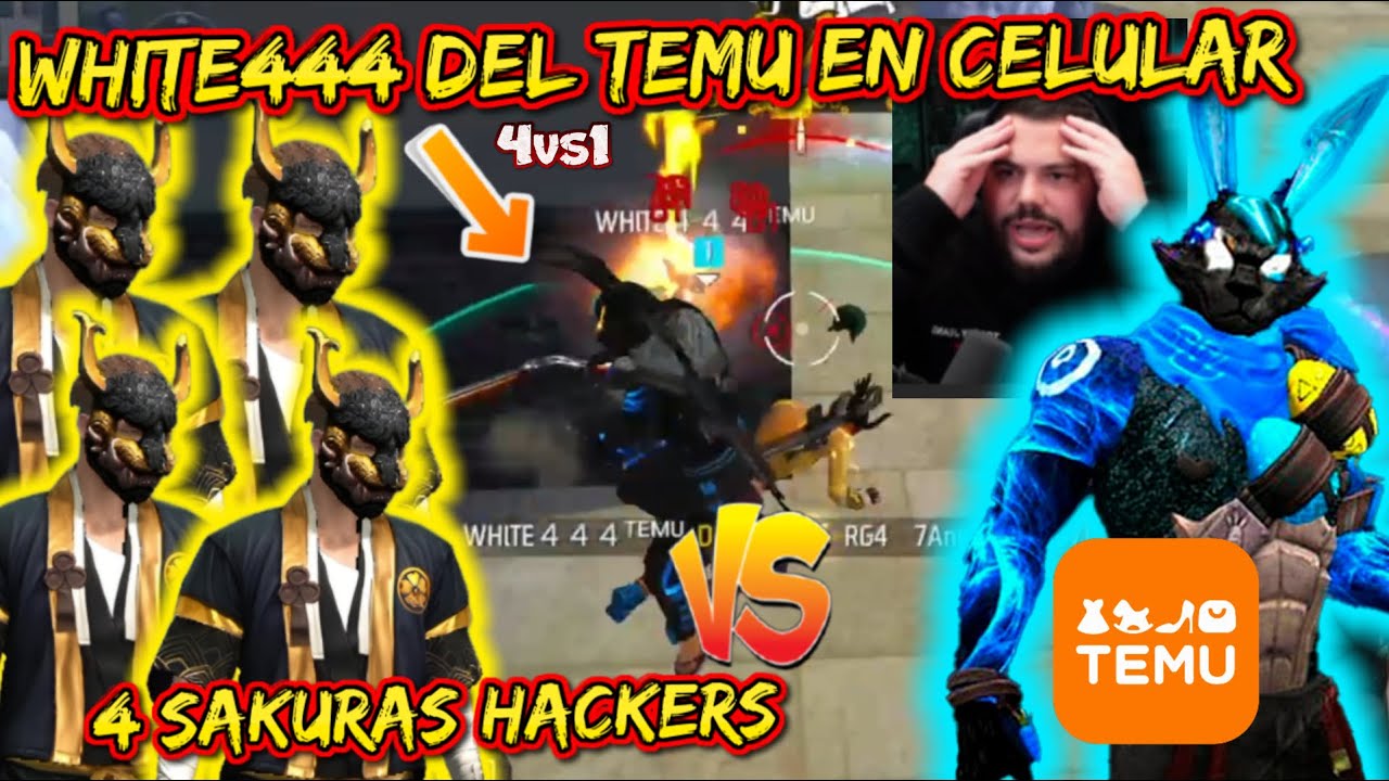WHITE444 del TEMU vs 4 HACKERS SAKURAS 👺🔱ZELIKA NO PUEDE CREER EL NIVEL ...
