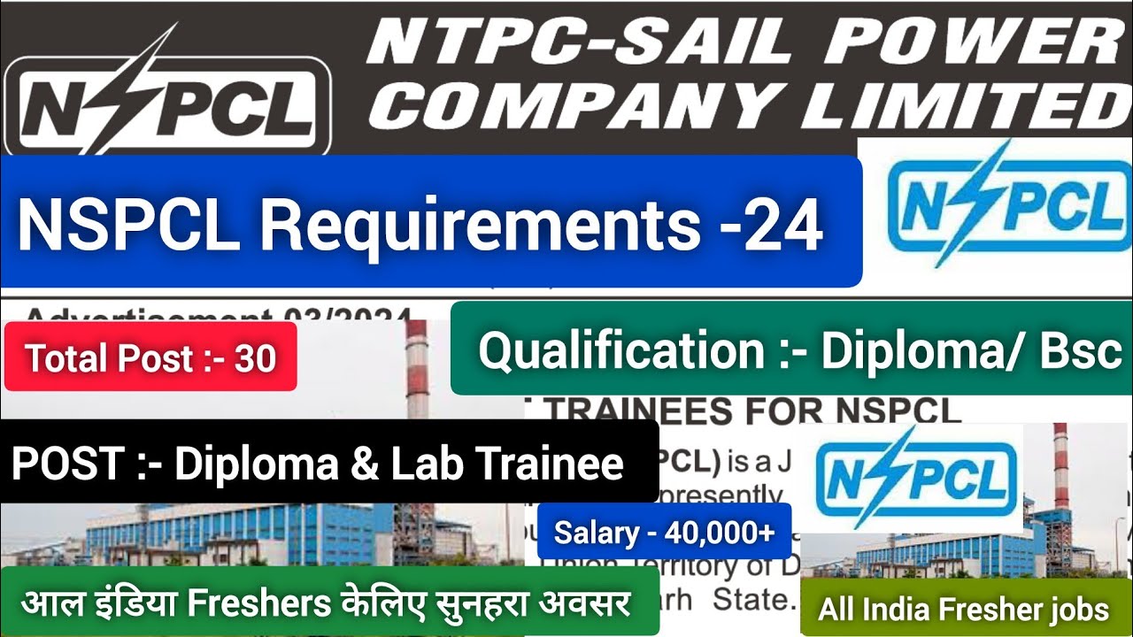 #nspcl NSPCL Requirements -24 ll NSPCL Diploma & Lab Trainee ...