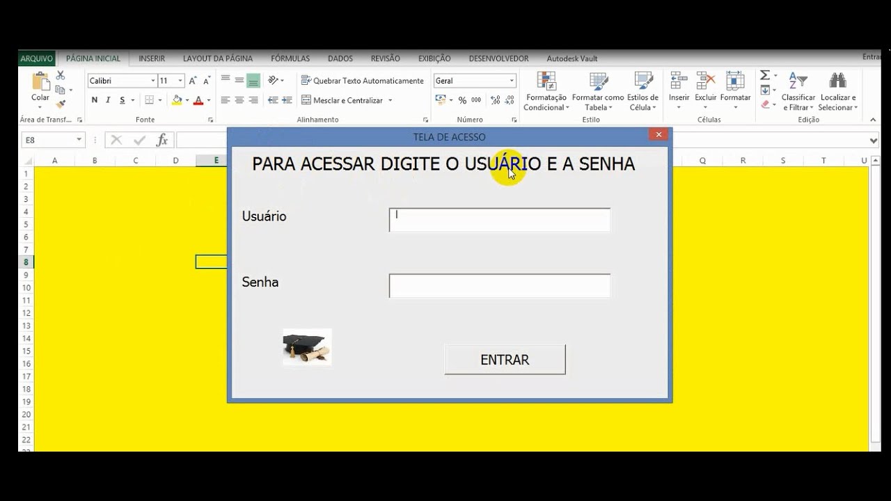 Excel 2013 - Inserindo Tela de Login e Senha - Visual Basic - Muito Fácil - YouTube