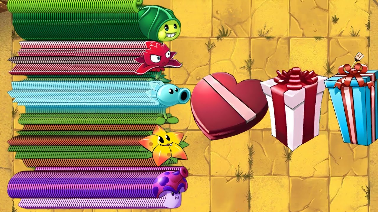 All Level 1 Plants Power Up Vs. Valenbrainz, Feastivus & Birthdayz ...