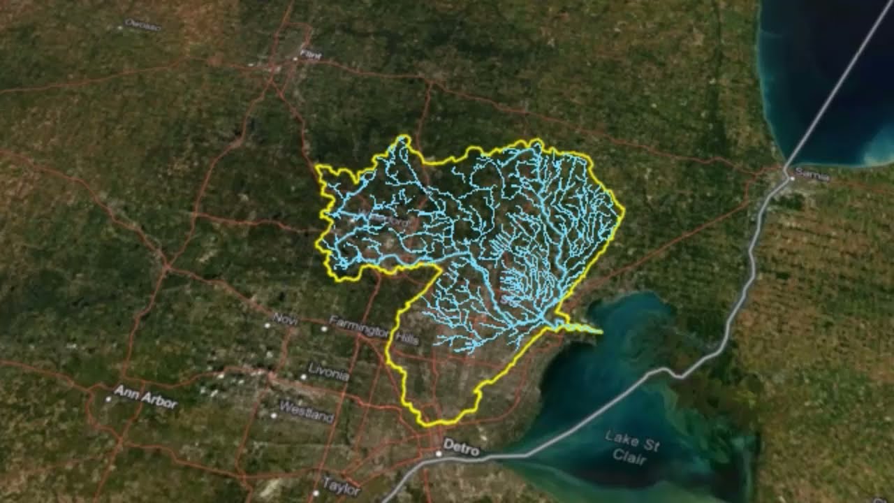 Clinton River Watershed 3D v2 30fps 360p 10x camtasia - YouTube