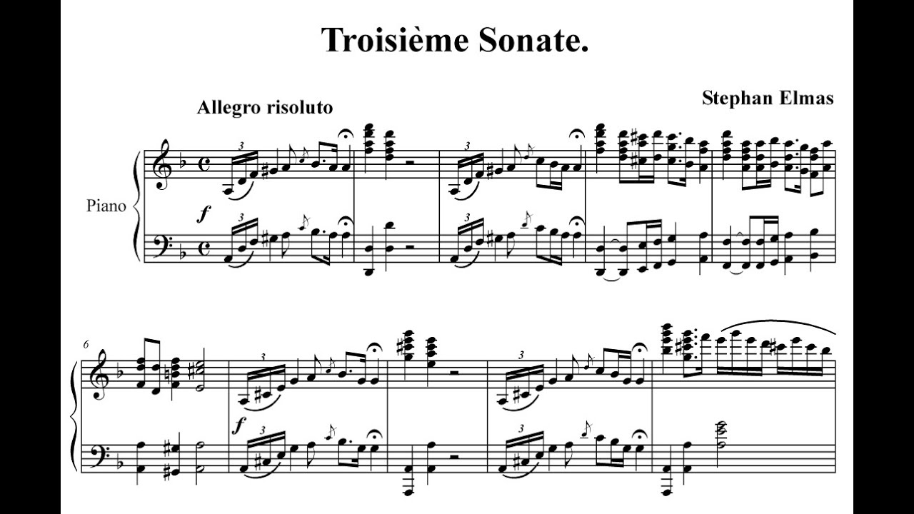 Stephan Elmas - Piano Sonata No.3 in D Minor - YouTube
