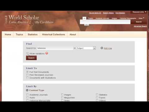 Using Gale World Scholar - Searching - YouTube