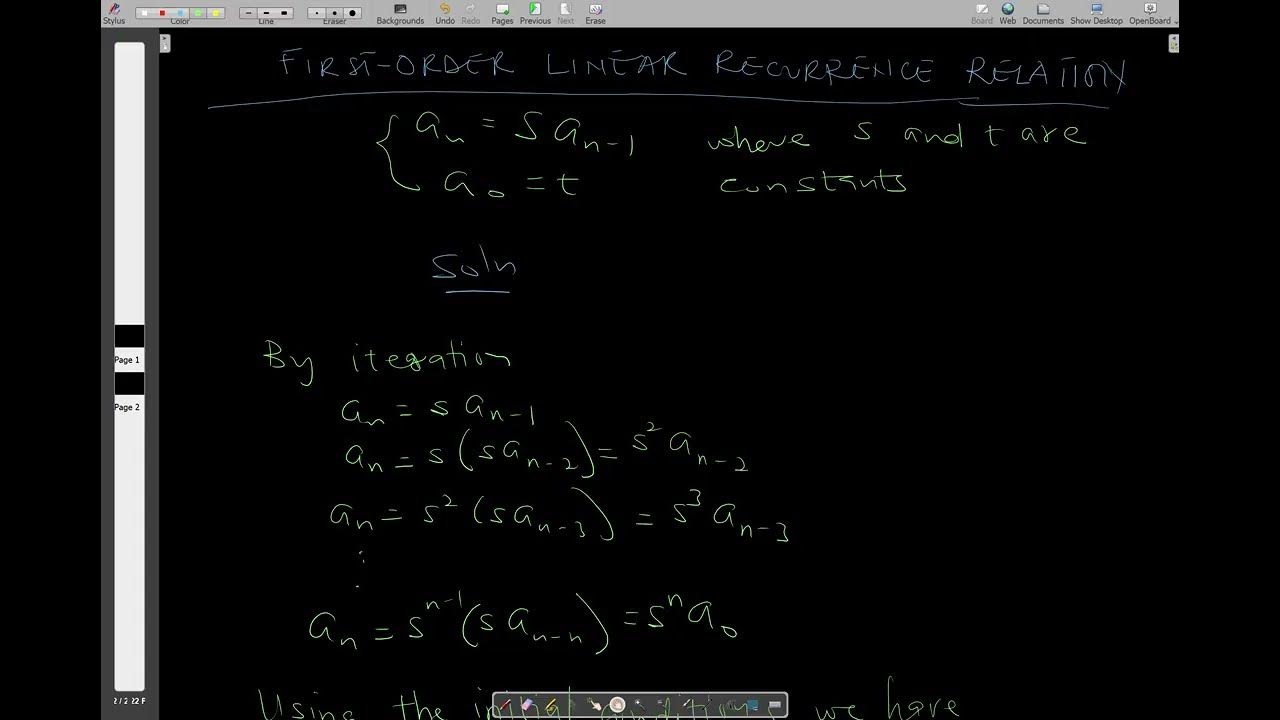 First order Linear Recurrence Relation | Lesson 9 - YouTube