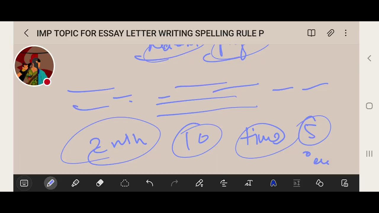 IMP ESSAY TOPIC PIC WRITING LETTER WRITING SPELLING RULE - YouTube