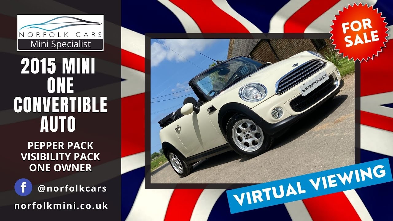 2015 Mini One Convertible Auto White - YouTube