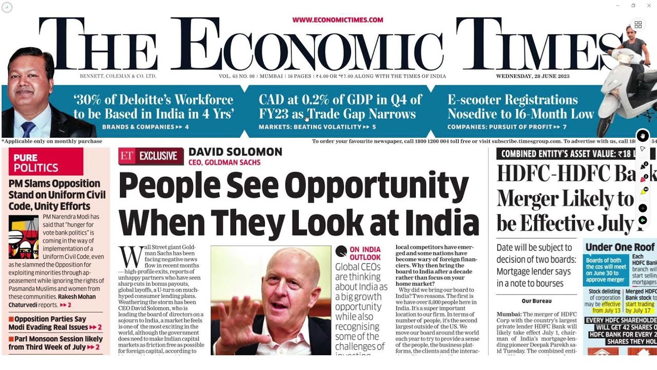 28 June 2023 - Economic Times Newspaper- Daily Business News Analysis ...