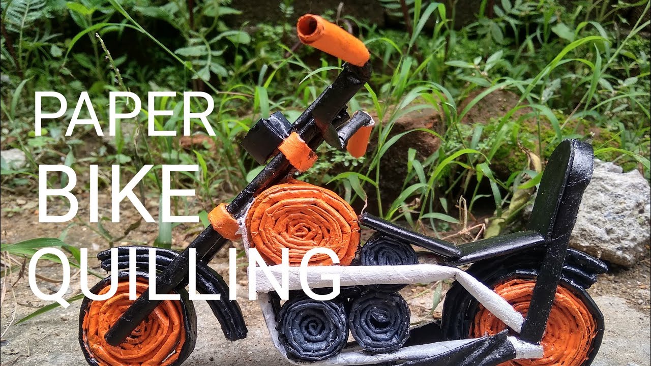 DIY Newspaper bike (Paper quilling) - YouTube
