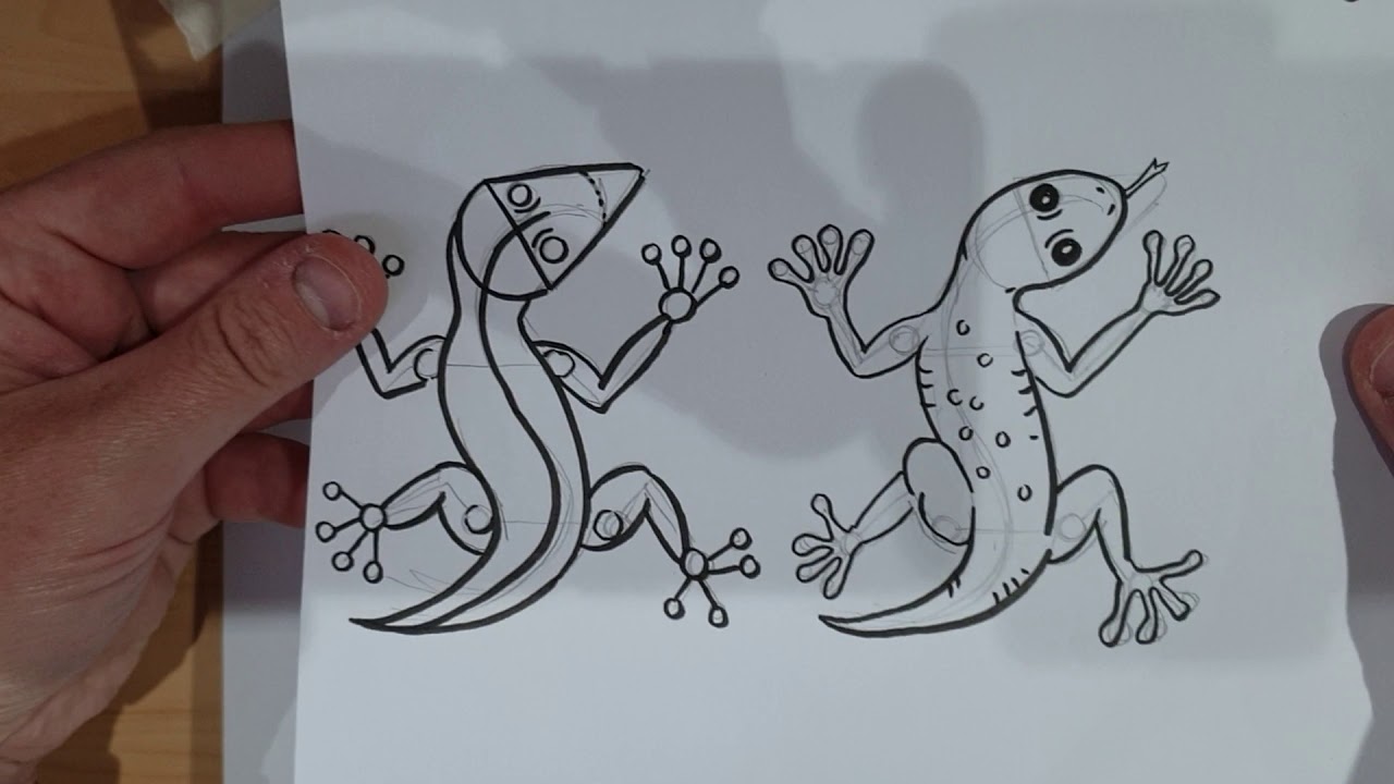 Green Lizard Drawing tutorial - YouTube