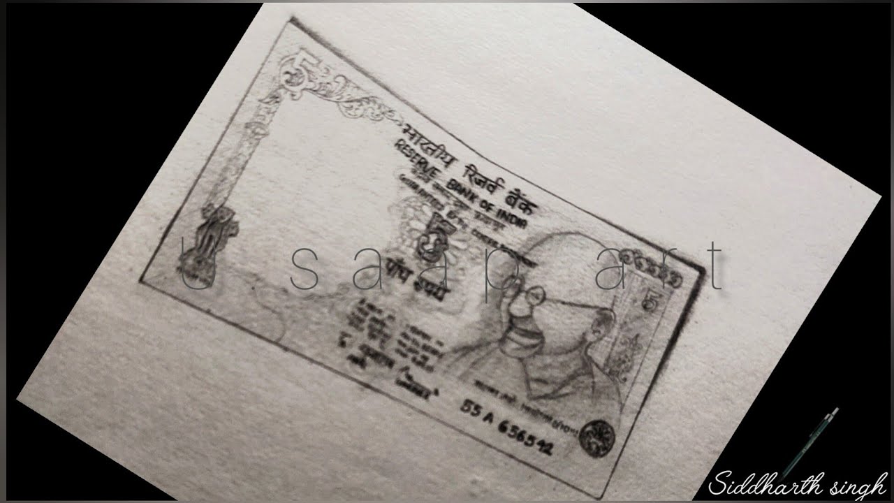 How To Make Rupees Drawing /5 Rupees Drawing Step By Step Tutorial ...
